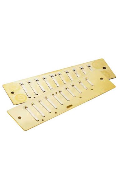 Harmonica reed plates from Seydel, Hering, Hohner, Lee Oskar and Suzuki.
