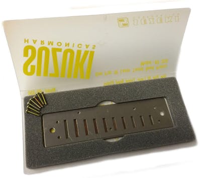 Harmonica reed plates from Seydel, Hering, Hohner, Lee Oskar and Suzuki.