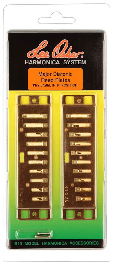 Harmonica reed plates from Seydel, Hering, Hohner, Lee Oskar and Suzuki.