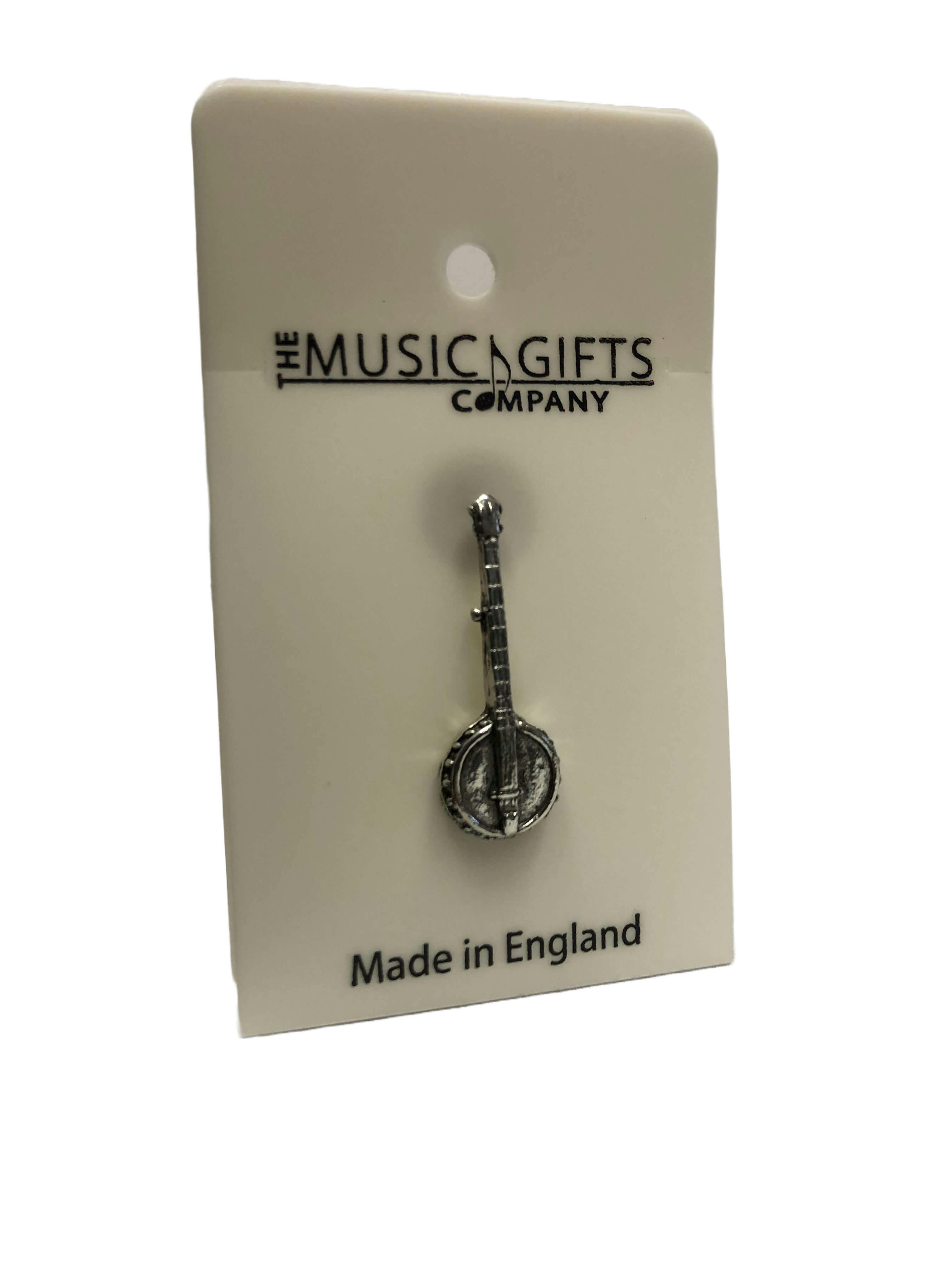 Pewter 5 String Banjo Badge