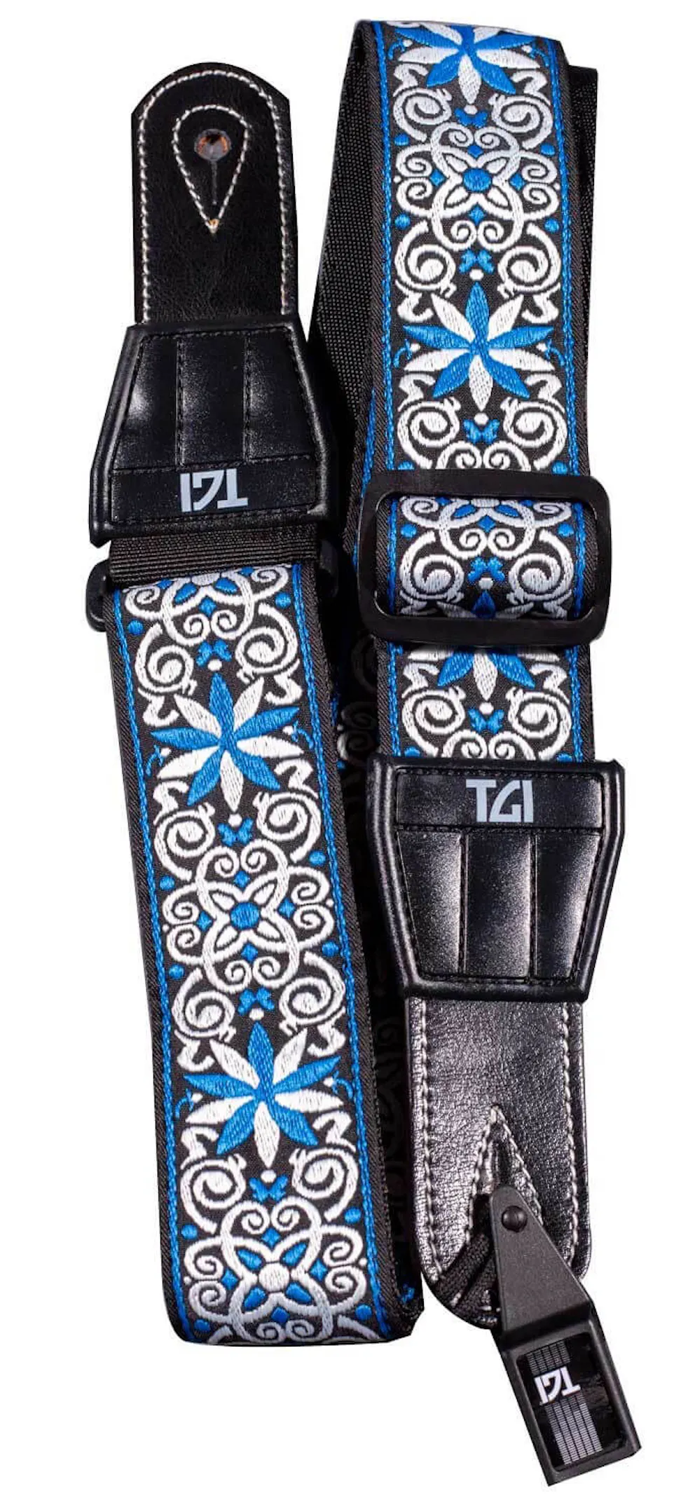 TGI STRAP WOVEN COTTON PERSIAN STITCH - Blue and White