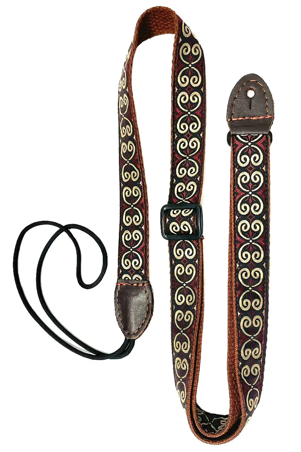 Chicago Brown Purple Spiral Mandolin Strap