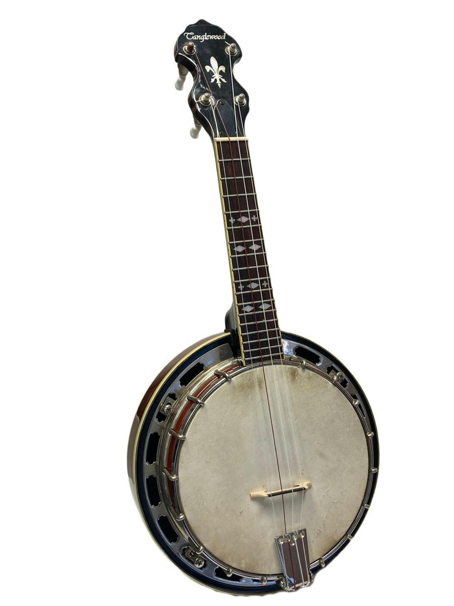 Tanglewood TUBX Banjo Ukulele Resonator with Vellum and Hard Case